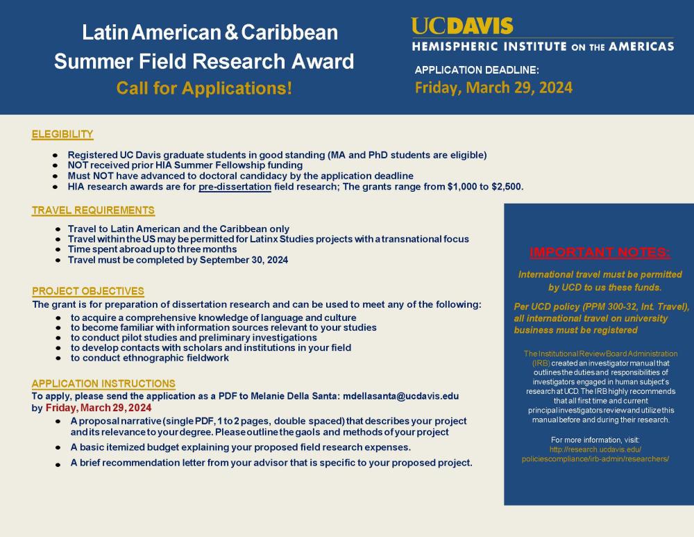 Summer Research Fellowships 2024 | Hemispheric Institute on the Americas